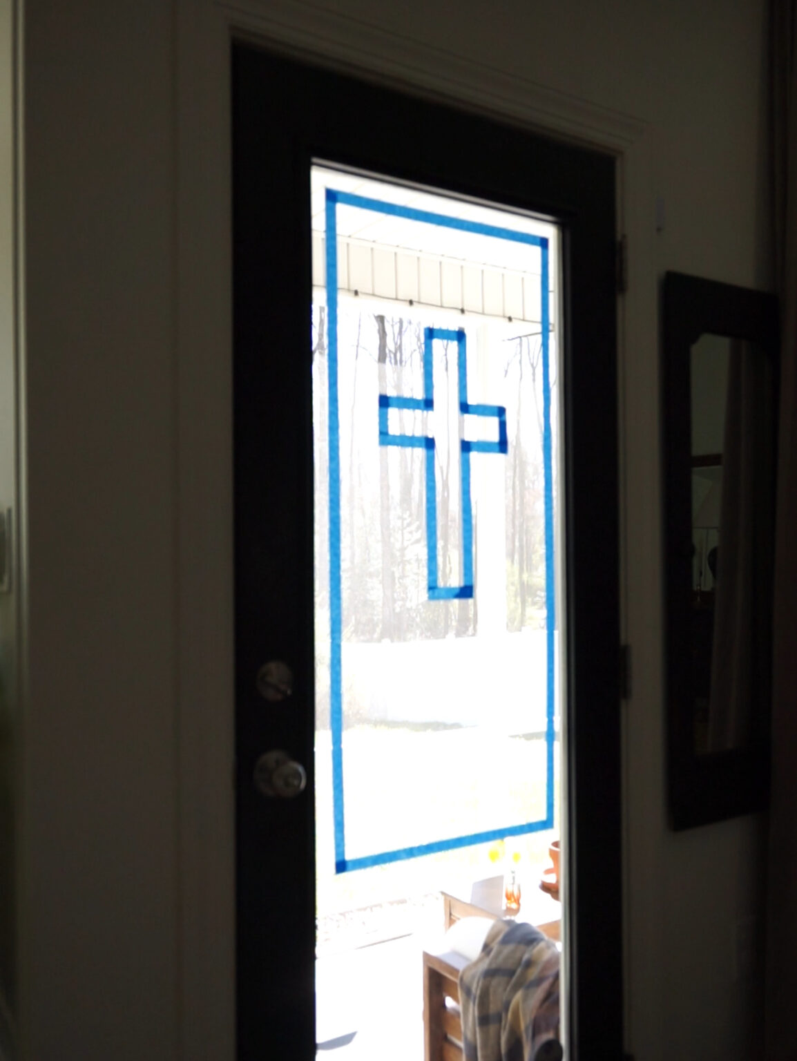 How to DIY a Faux Stained Glass Door for Easter - thefisher-house.com